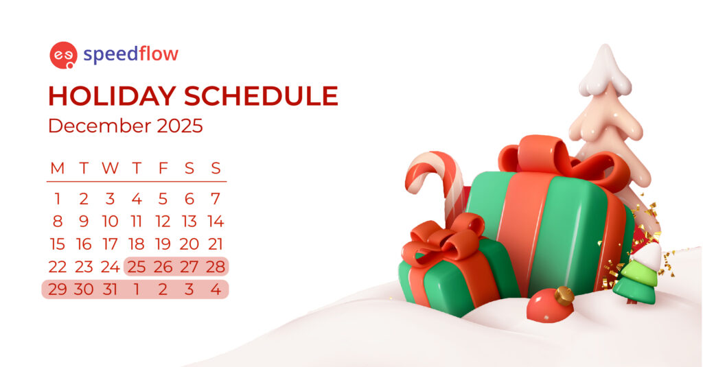 Holiday Schedule, Season 2025 | Speedflow